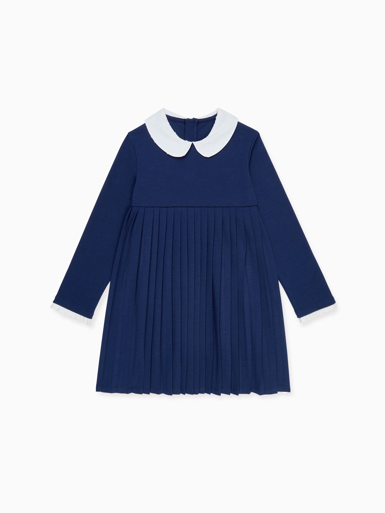 Navy Anna Girl Dress | Classic Navy Blue Cotton Dress – La Coqueta Kids