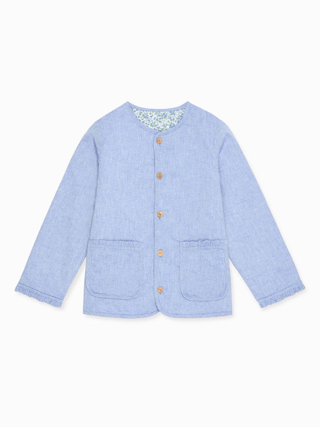Blue Floral Reversible Anneliese Girl Jacket | La Coqueta UK – La ...