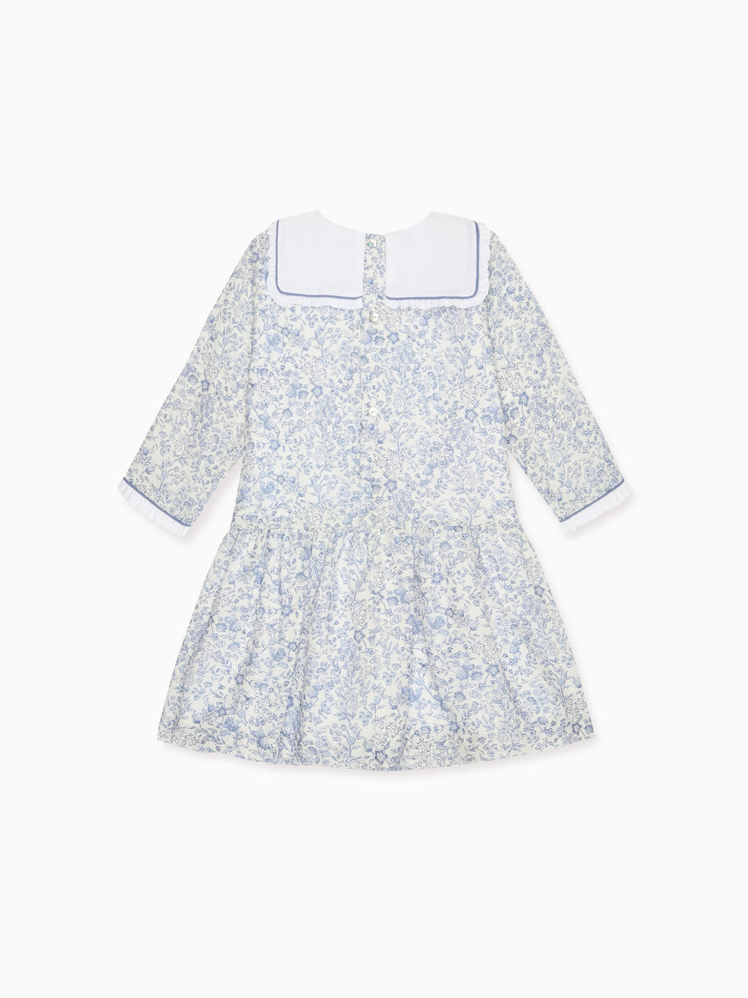 Dark Blue Floral Aranda Girl Drop Waist Dress | La Coqueta UK – La ...
