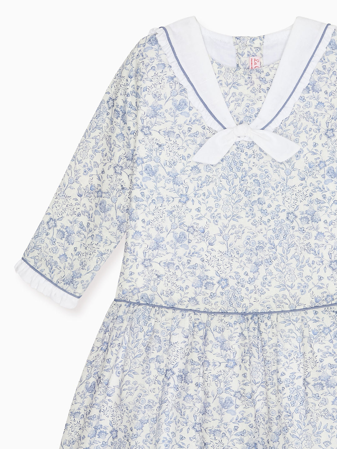 Dark Blue Floral Aranda Girl Drop Waist Dress | La Coqueta UK – La ...