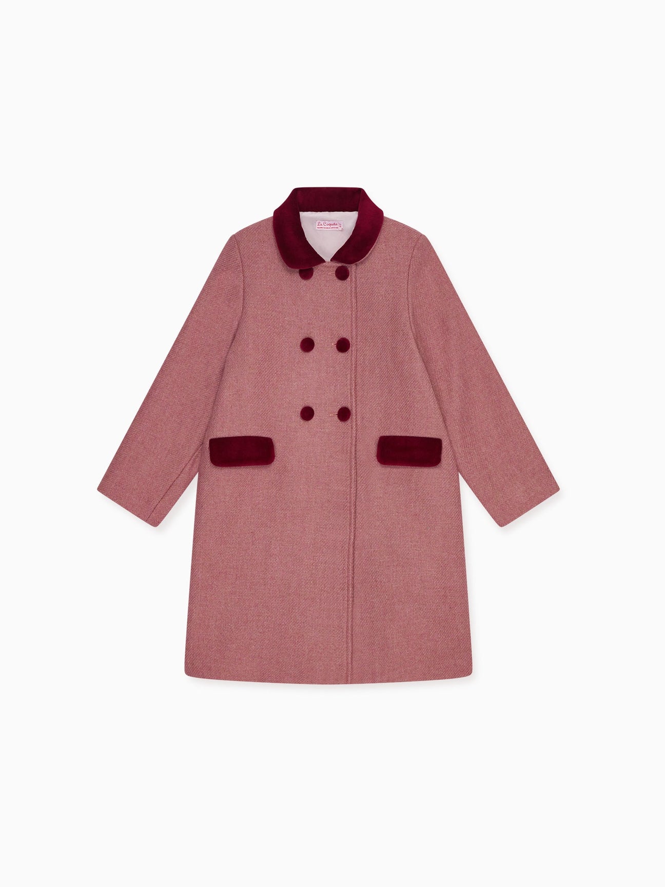 Dusty Pink Arrieta Girls Wool Coat | Elegant Winter Layer – La Coqueta Kids