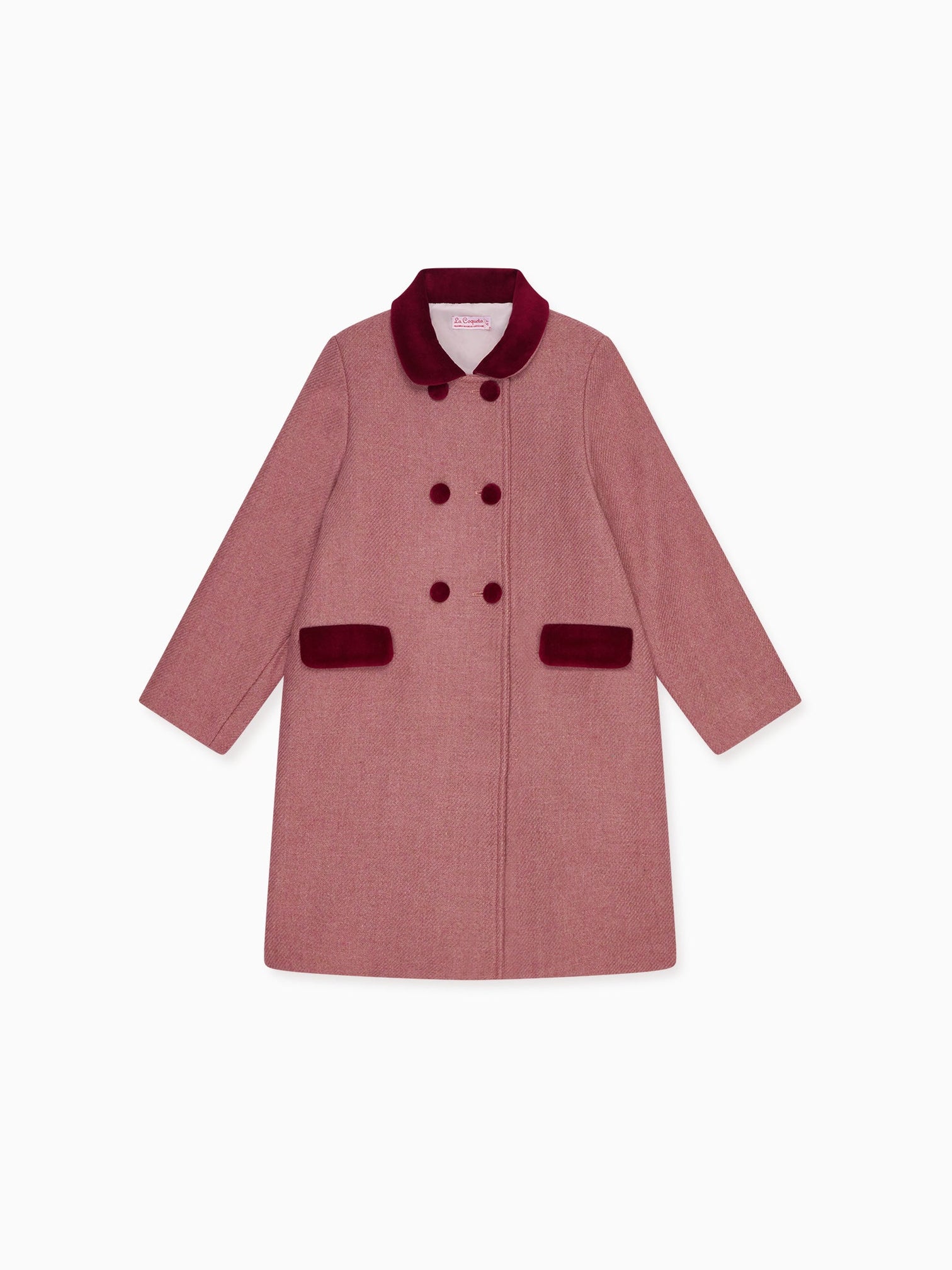Dusty Pink Arrieta Girls Wool Coat | Elegant Winter Layer – La Coqueta Kids
