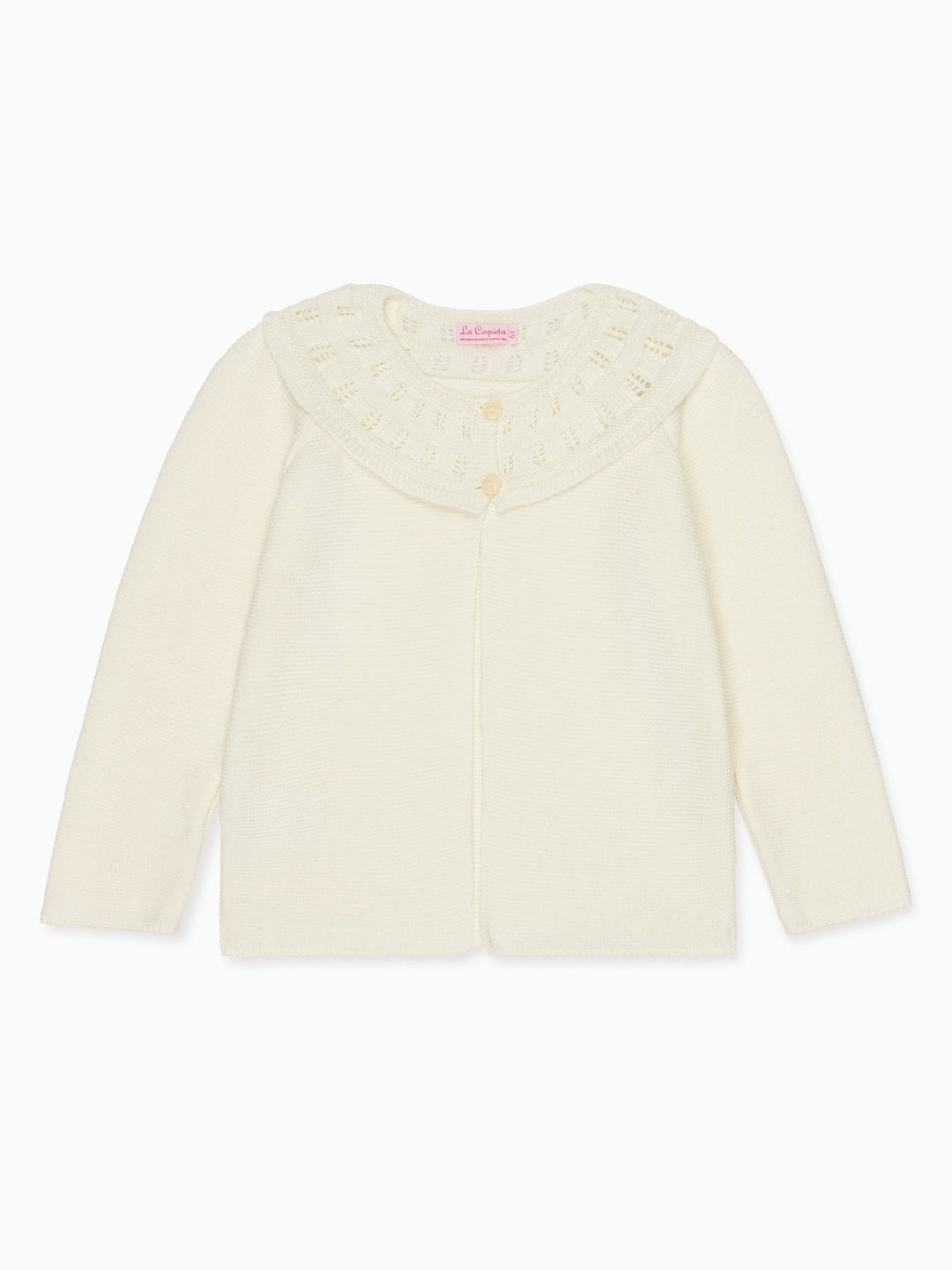 Ivory Baena Cotton Girl Cardigan | La Coqueta UK – La Coqueta Kids