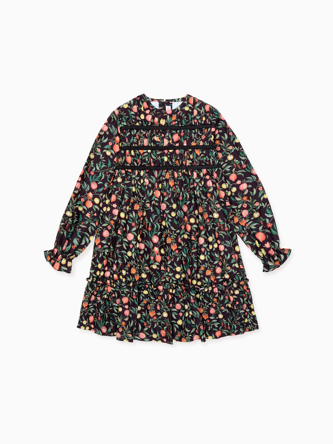 Black Pomegranate Belia Girl Smocked Dress | La Coqueta Kids UK