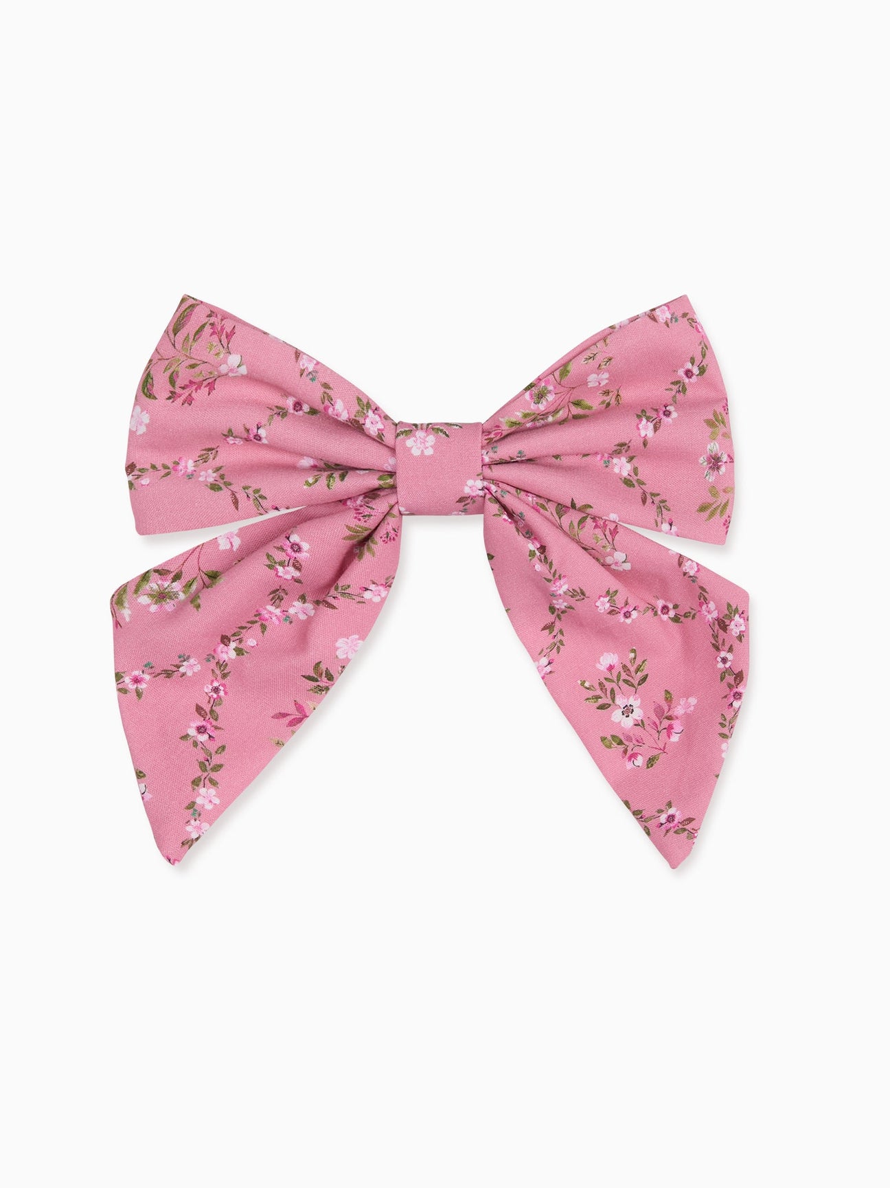 Pink Garland Trellis Girl Large Bow Clip | La Coqueta UK – La Coqueta Kids