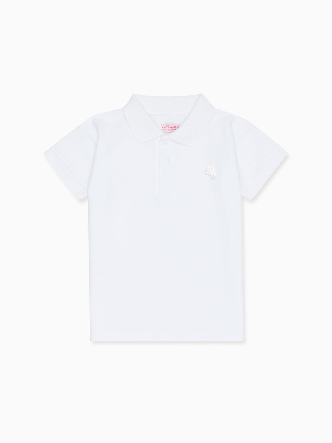 White Camilo Boy Polo Shirt | La Coqueta Kids UK