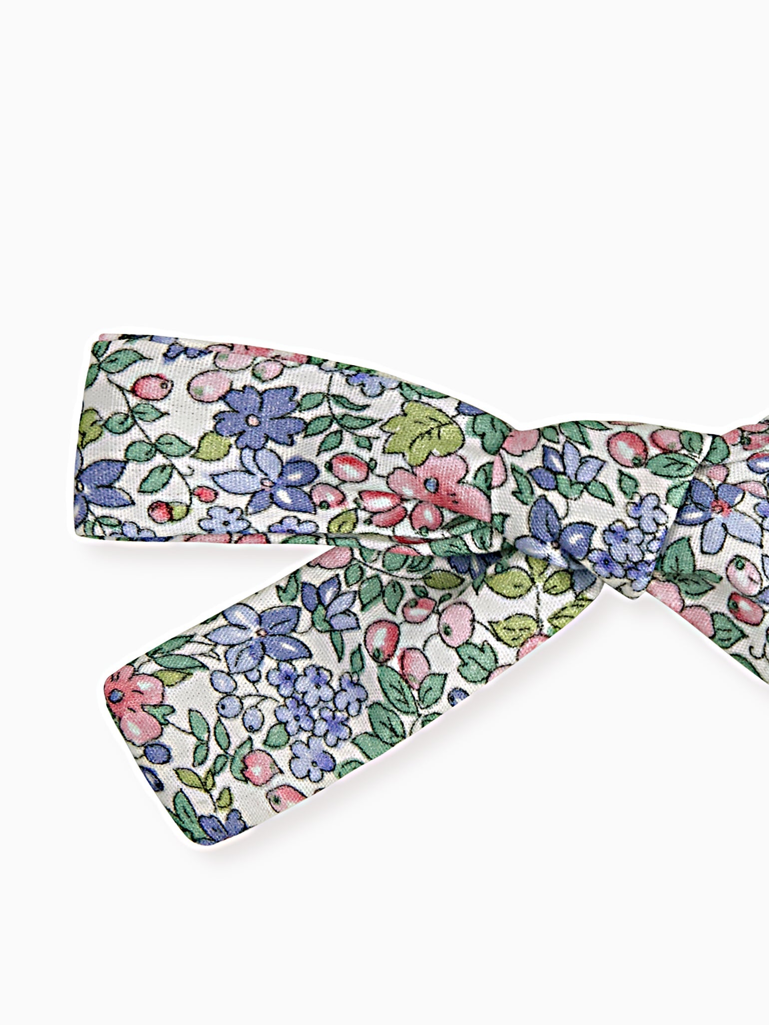 Light Blue Floral Girl Soft Ribbon Bow Clip | La Coqueta UK – La ...