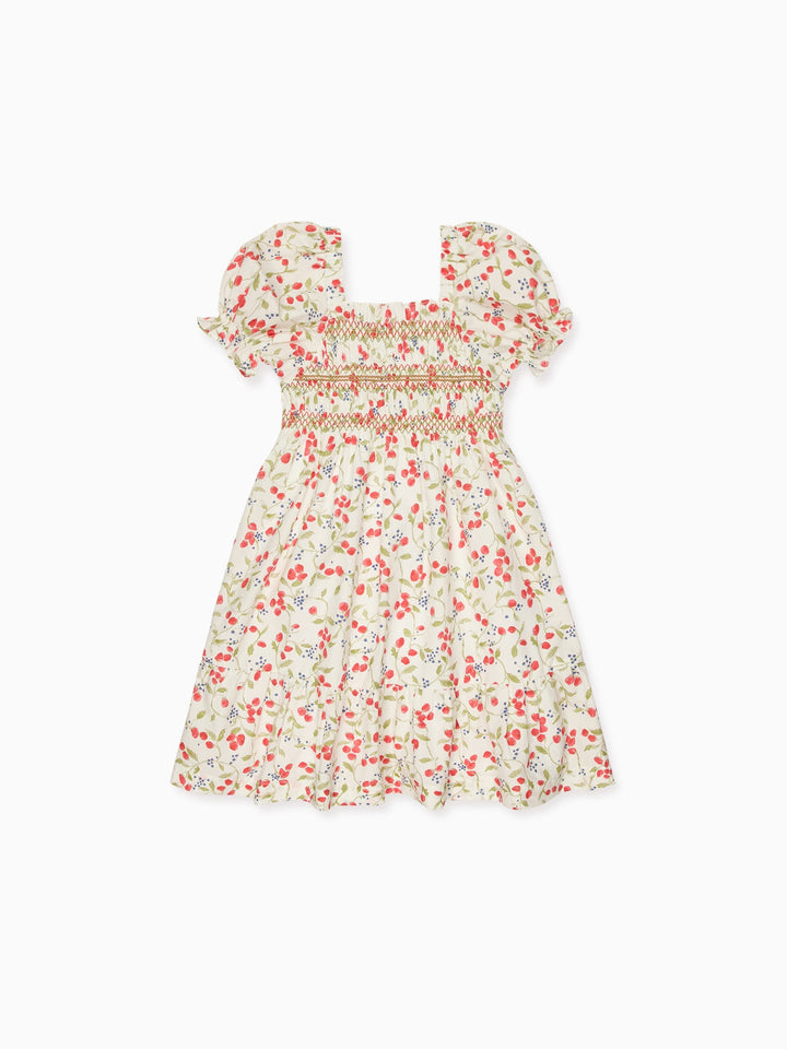 Strawberry Floral Elara Girl Hand-Smocked Dress | La Coqueta UK – La ...