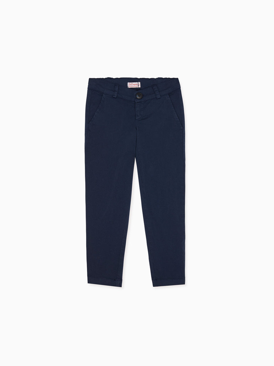 Navy Elio Boy Chinos | La Coqueta Kids UK