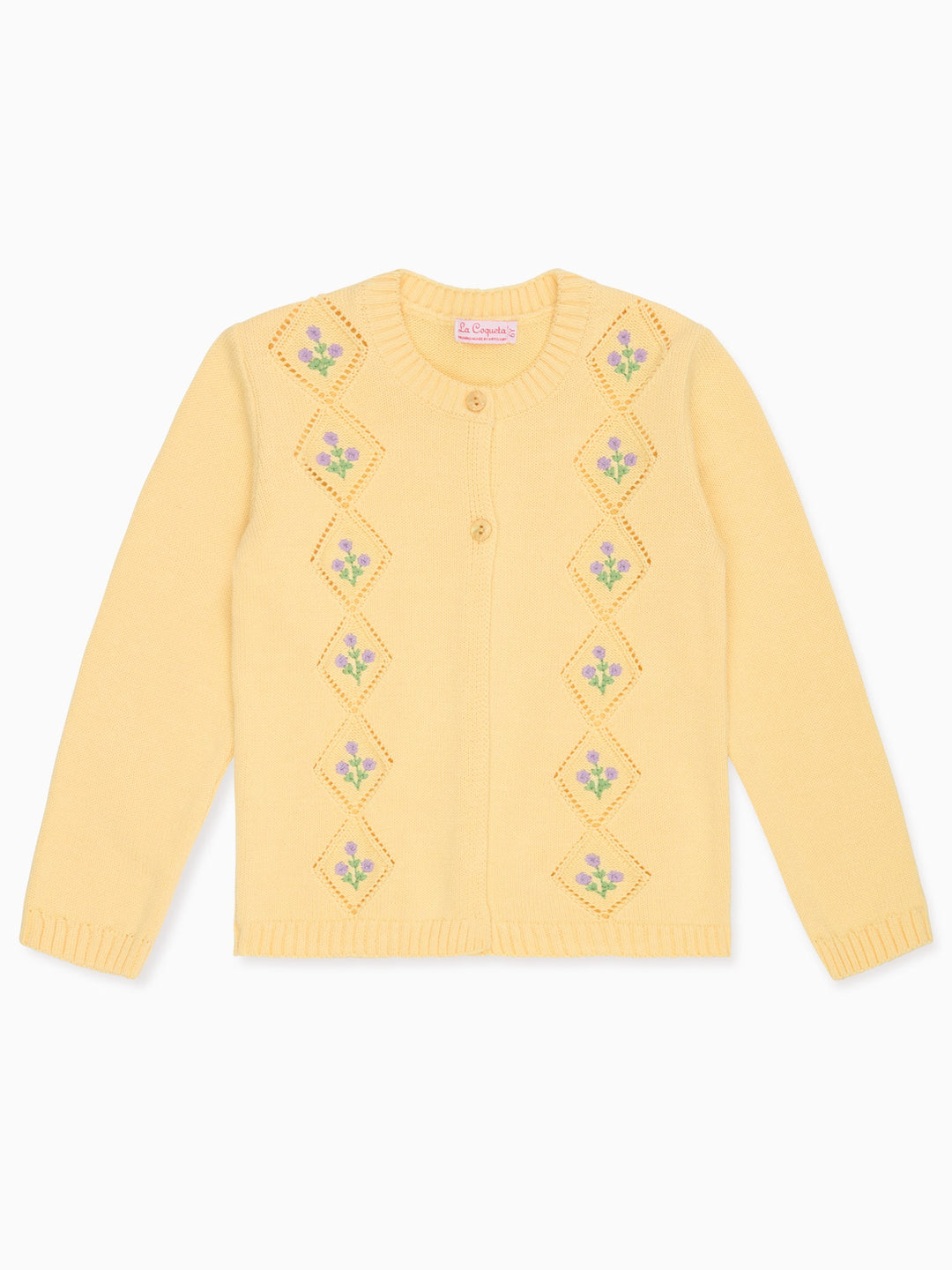Lemon Espina Cotton Girl Cardigan | La Coqueta UK – La Coqueta Kids
