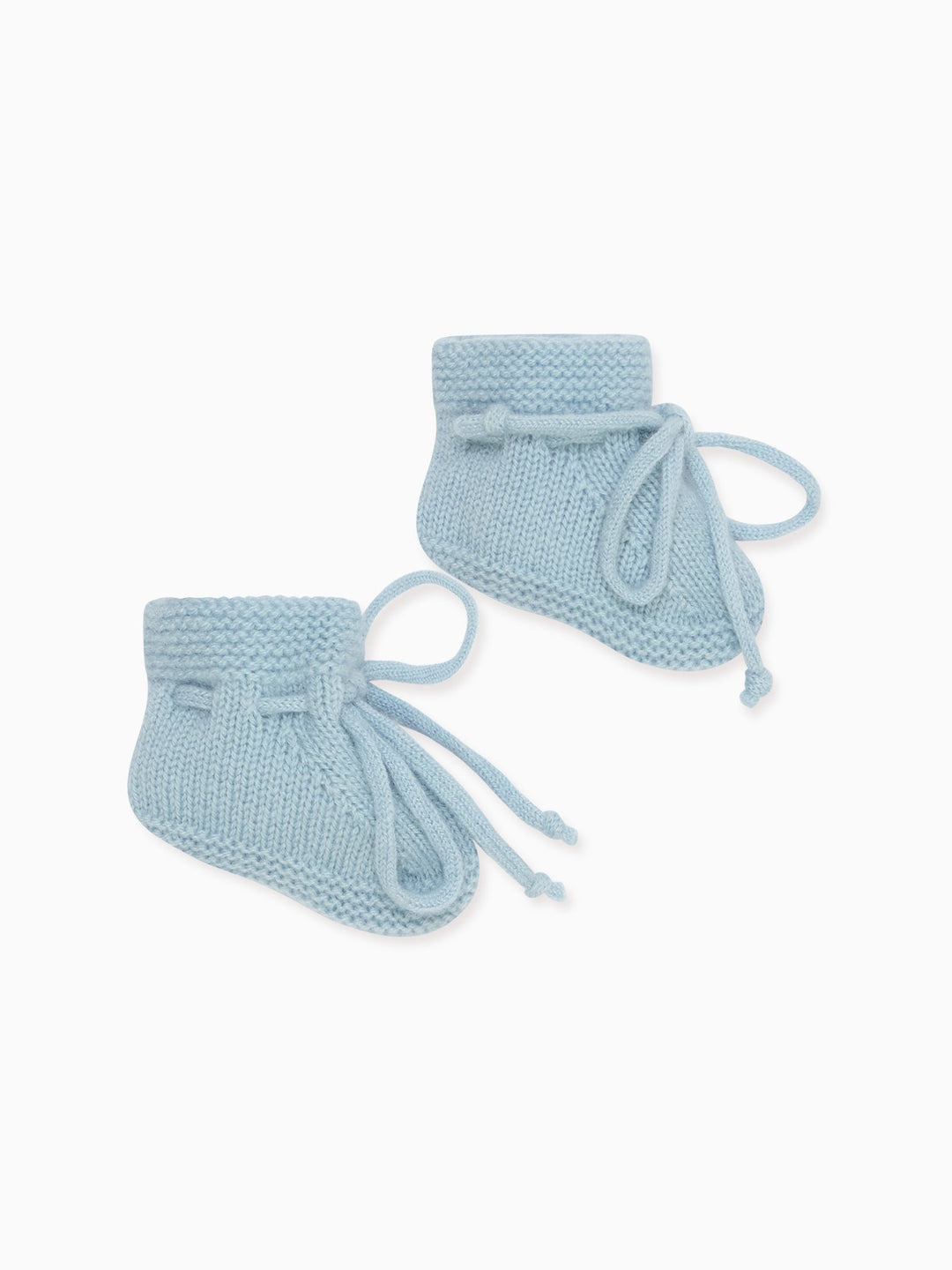 Blue Evita Cashmere Baby Booties | La Coqueta Kids UK