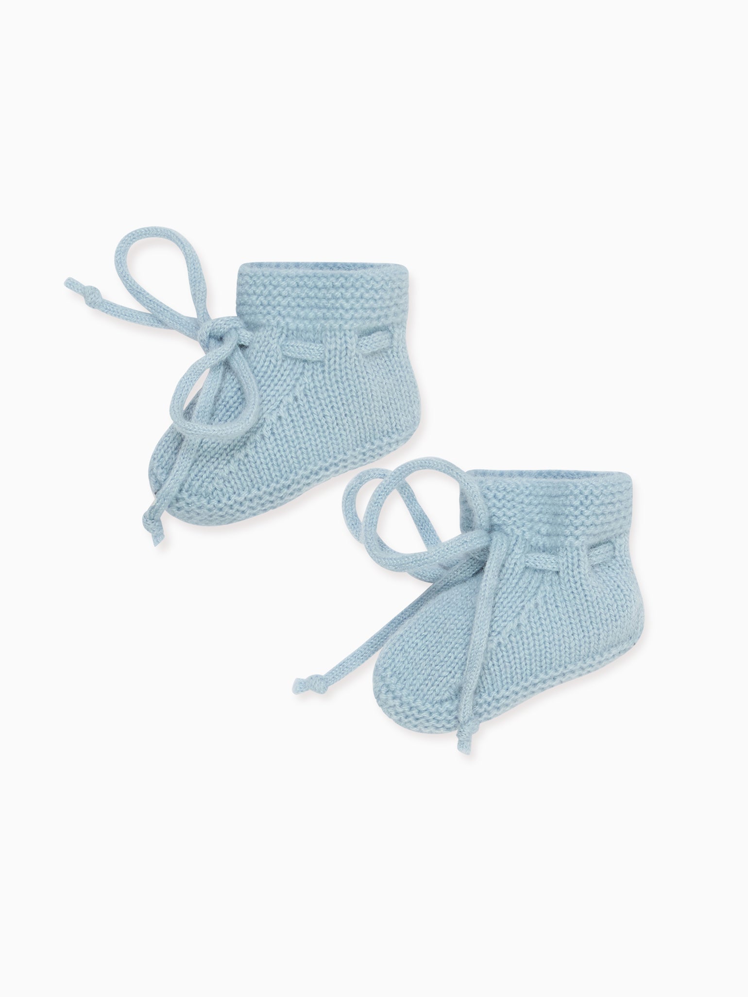 Blue Evita Cashmere Baby Booties | La Coqueta Kids UK