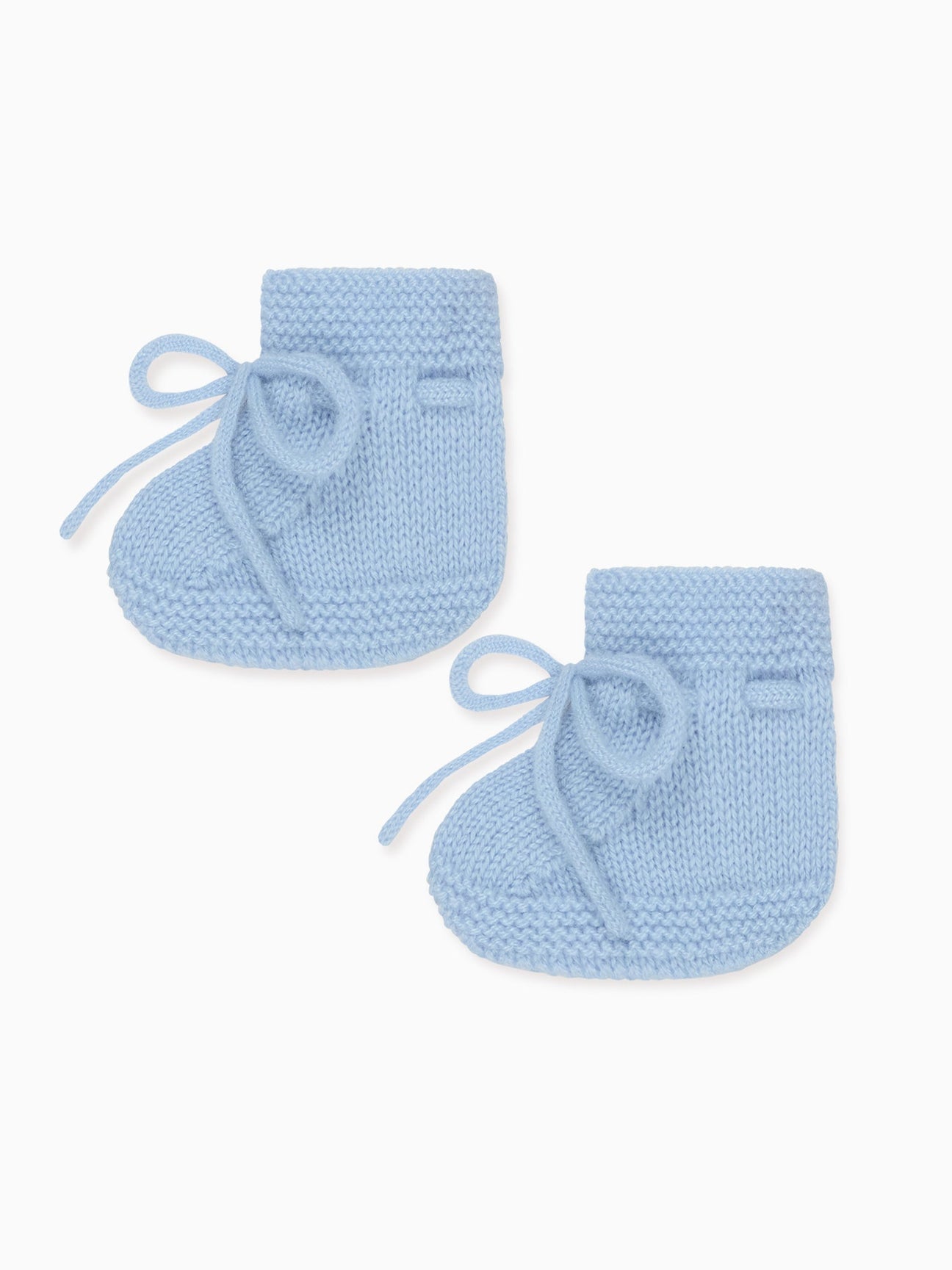 Blue Evita Cashmere Baby Booties | La Coqueta Kids UK