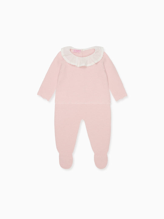 Pink Fernanda Cashmere Baby Girl Set | La Coqueta Kids UK