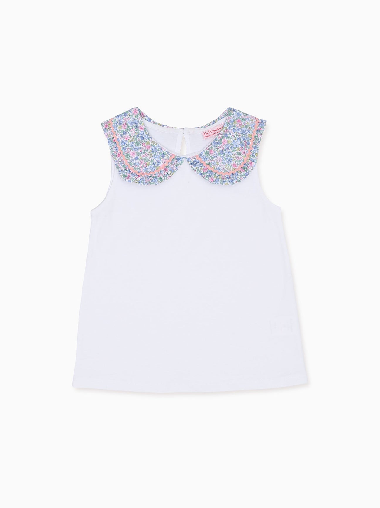 Light Blue Floral Florentina Girl Top | La Coqueta UK – La Coqueta Kids