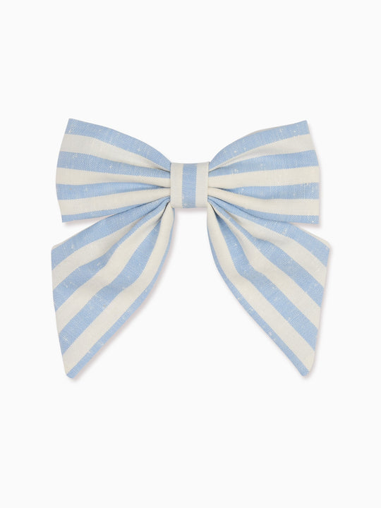 Blue Stripe Girl Large Bow Clip | La Coqueta UK – La Coqueta Kids