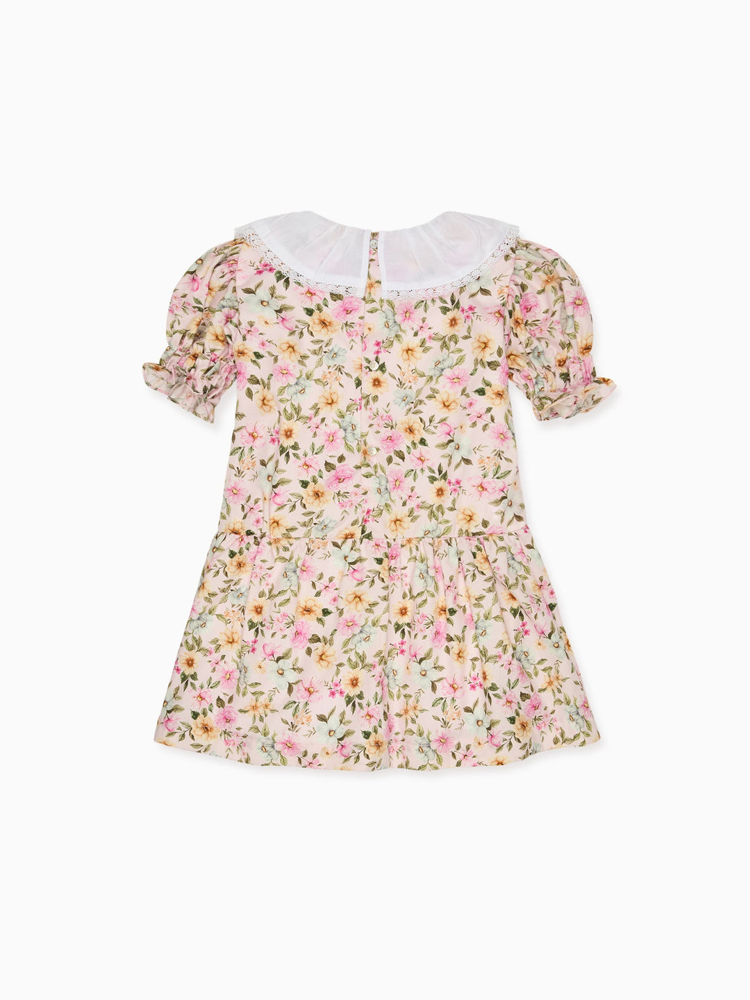 Light Pink Floral Izara Girl Drop Waist Dress | La Coqueta UK – La ...