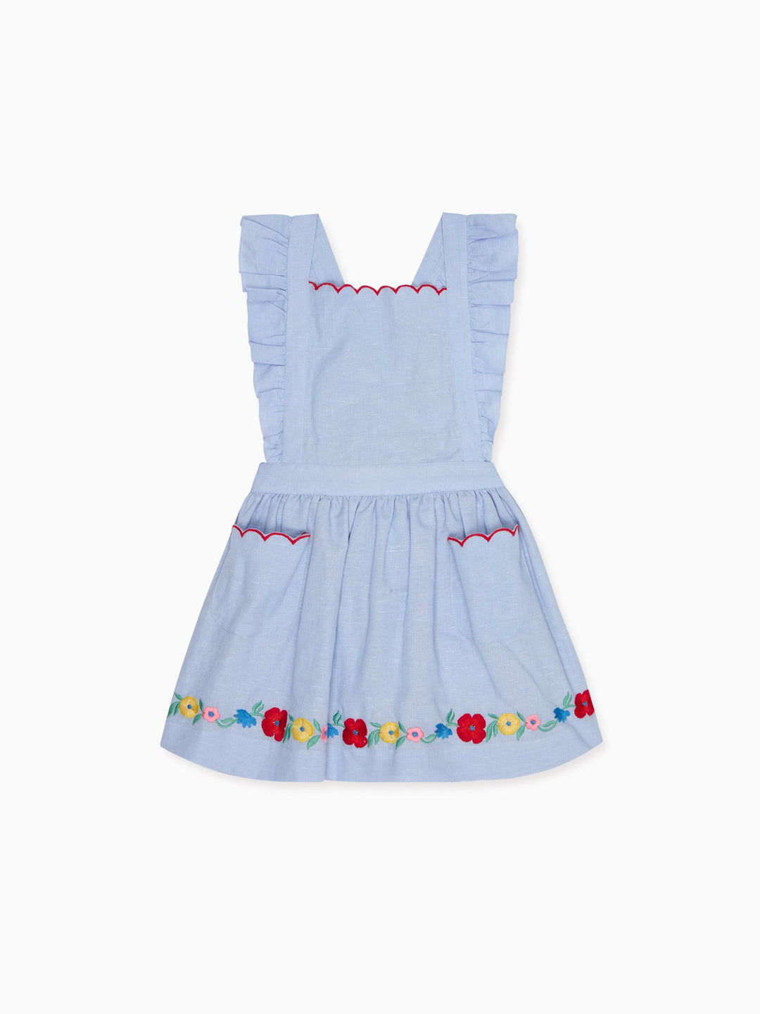 Light Blue Jana Girl Pinafore Skirt | La Coqueta UK – La Coqueta Kids