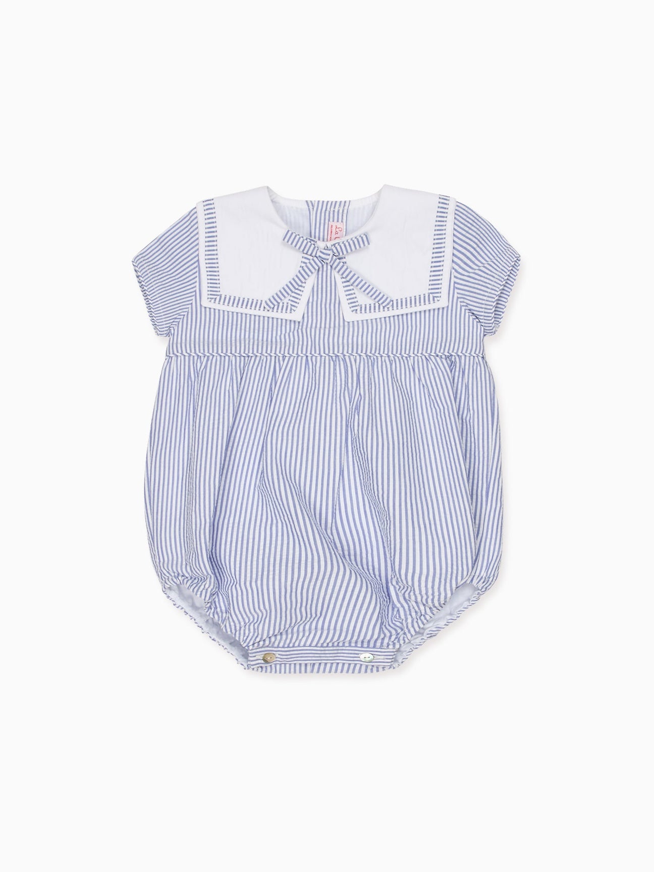 Dark Blue Stripe Mar Baby Romper | La Coqueta UK – La Coqueta Kids