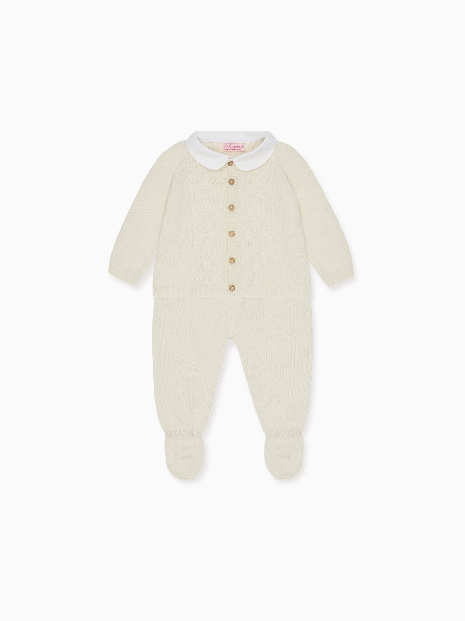 Ivory Marlo Cotton Baby Knitted Set | La Coqueta UK – La Coqueta Kids