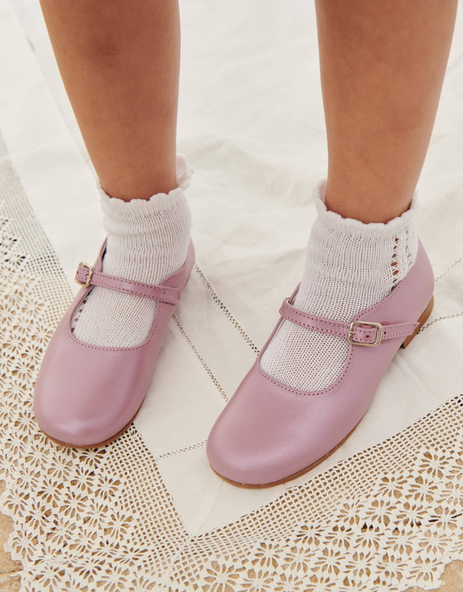 Black Leather Girl T-Bar Shoes – La Coqueta Kids