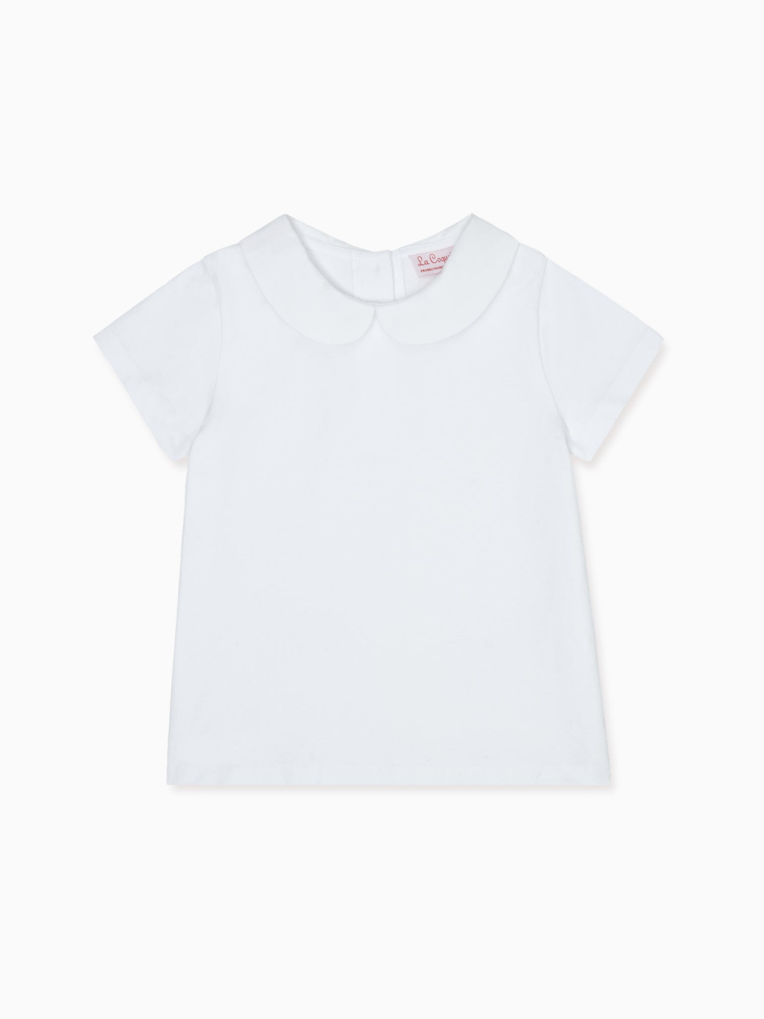 White Milo Cotton Baby Top | La Coqueta Kids UK