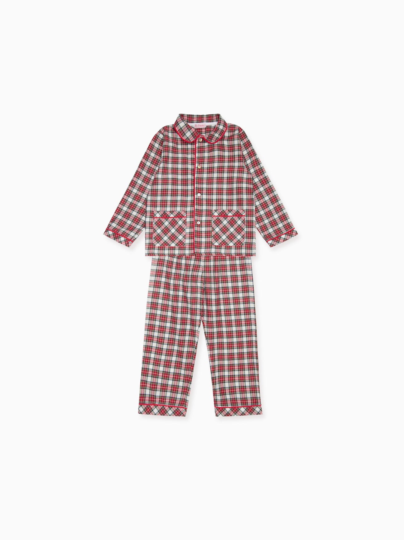 Ivory Tartan Navidad Kids Pyjamas | La Coqueta Kids UK
