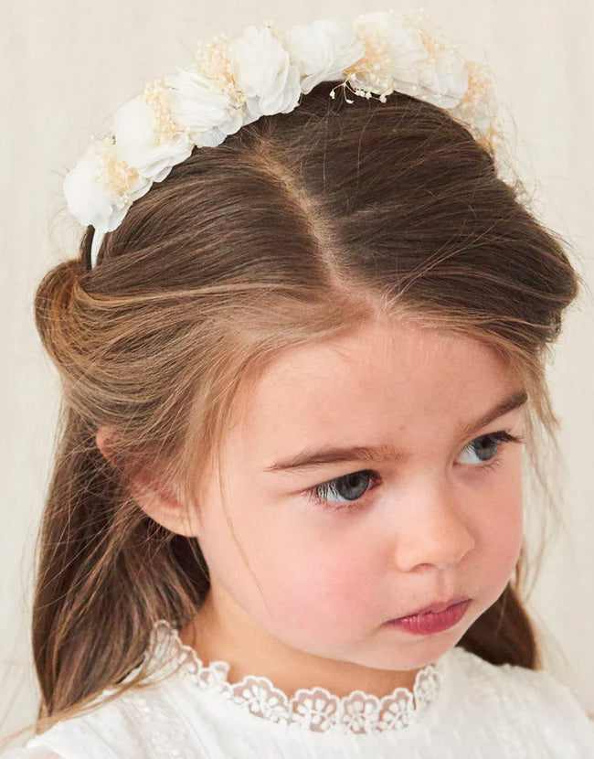 Ivory Vintage Floral Girl Hair Garland Girl Accessories La Coqueta Kids