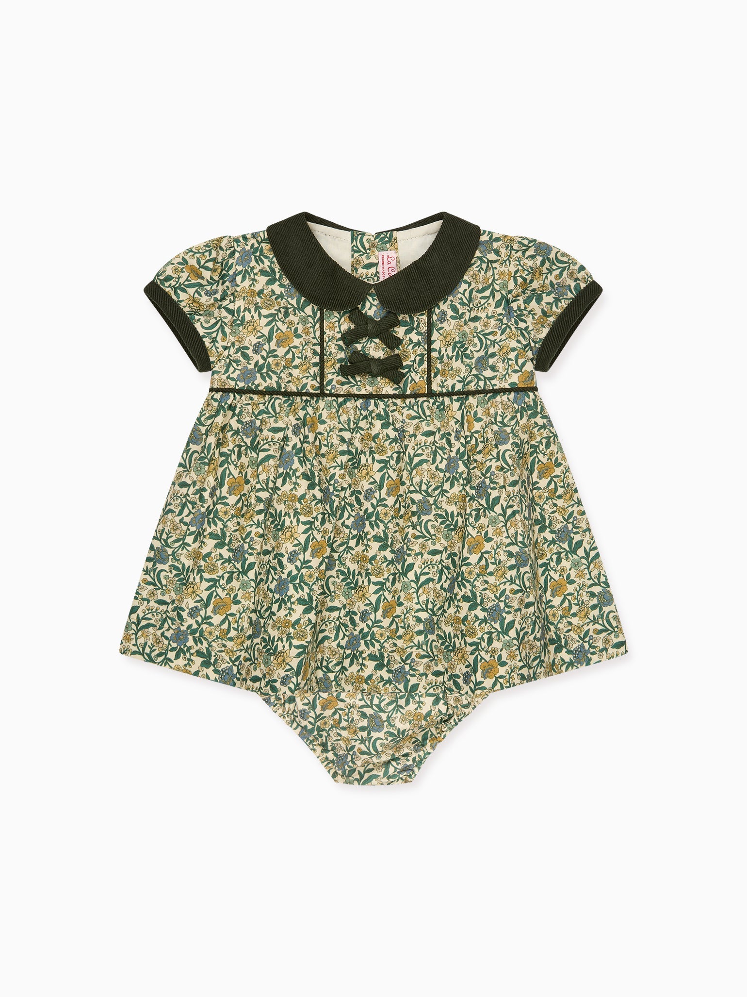 Bottle Green Floral Portia Baby Girl Set | La Coqueta Kids UK