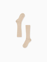 Stone Ribbed Knee High Kids Socks | La Coqueta Kids