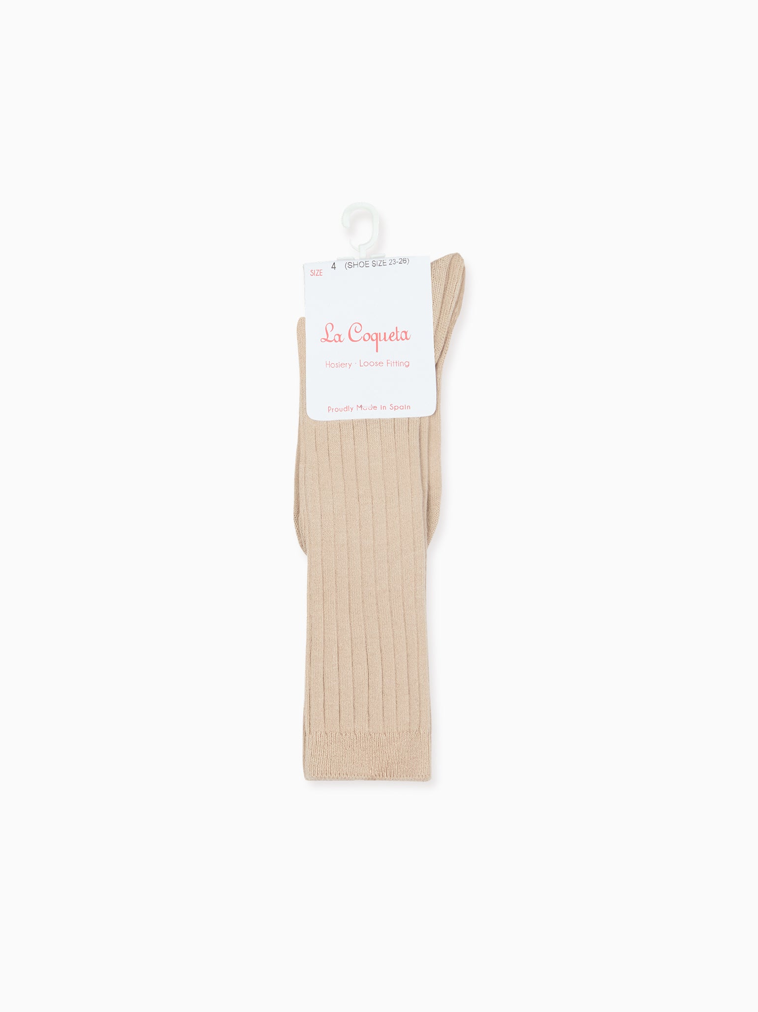 Stone Ribbed Knee High Kids Socks | La Coqueta Kids UK