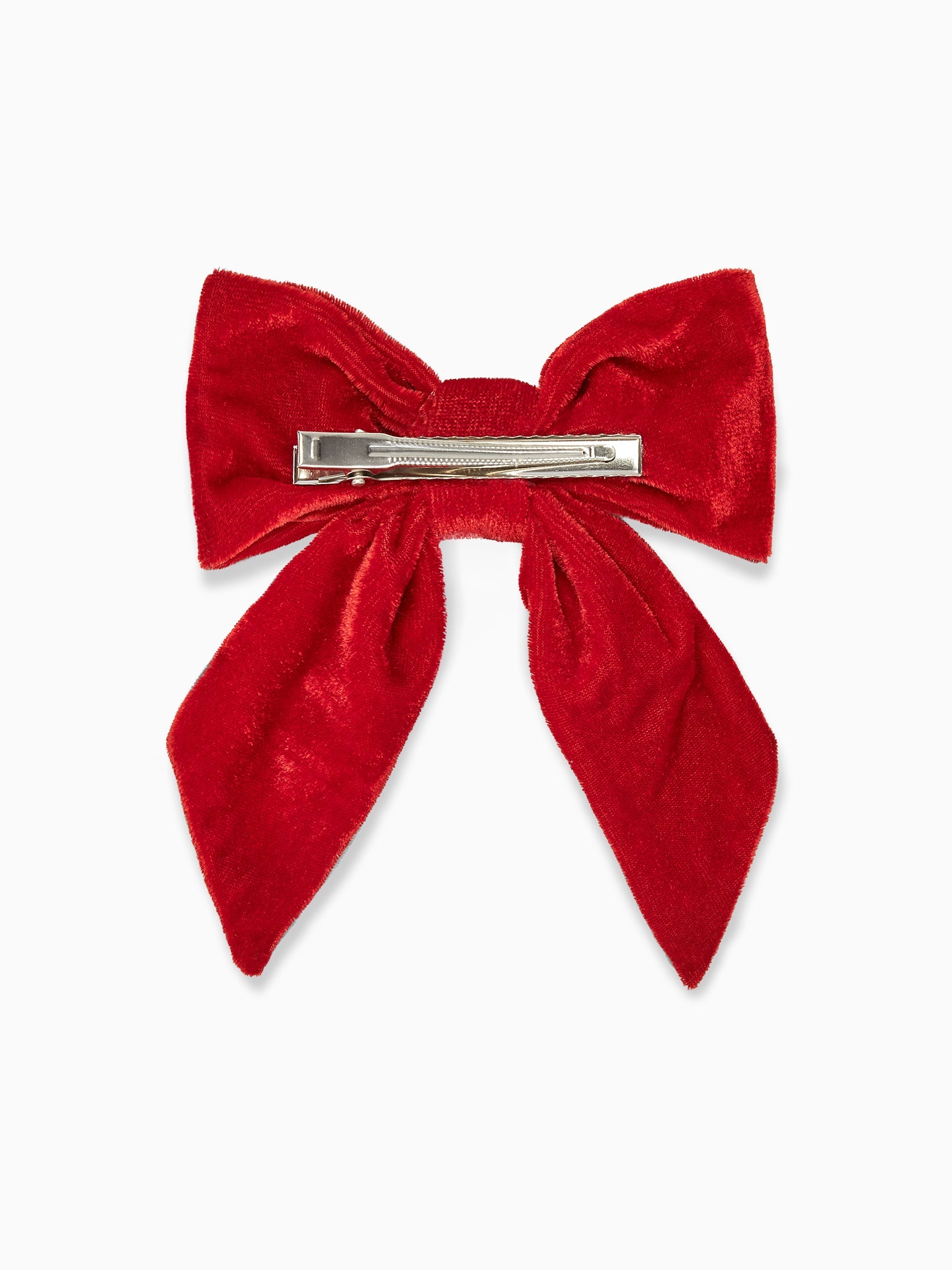Red Big Velvet Bow Girl Clip | La Coqueta Kids UK