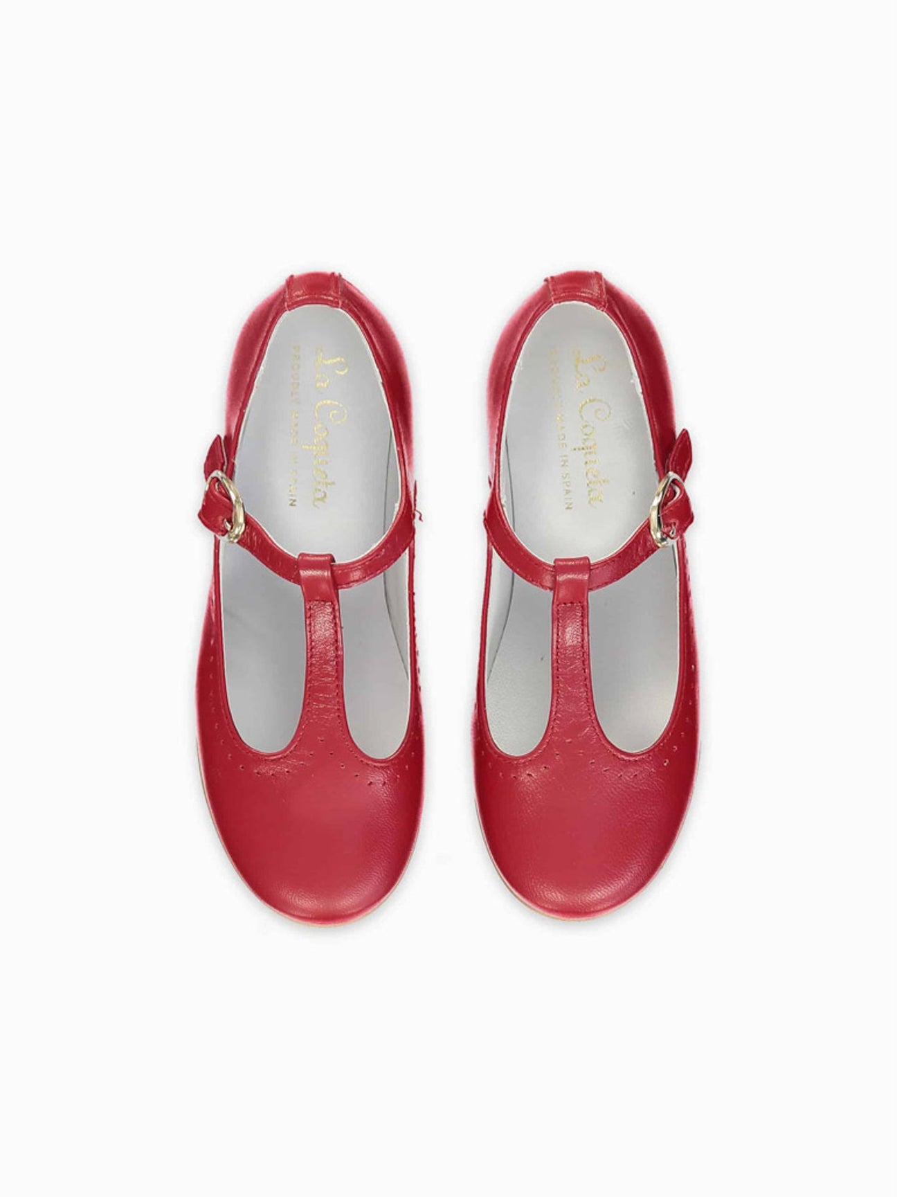 Red Leather Girl T-Bar Shoes – La Coqueta Kids