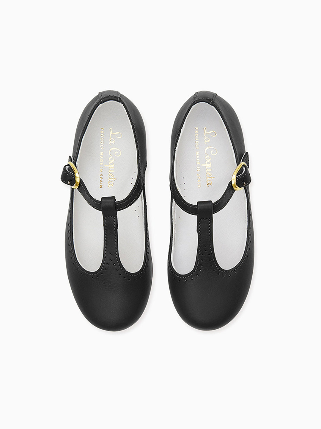 Black Leather Girl T-Bar Shoes | Versatile School & Dress Shoes UK – La ...