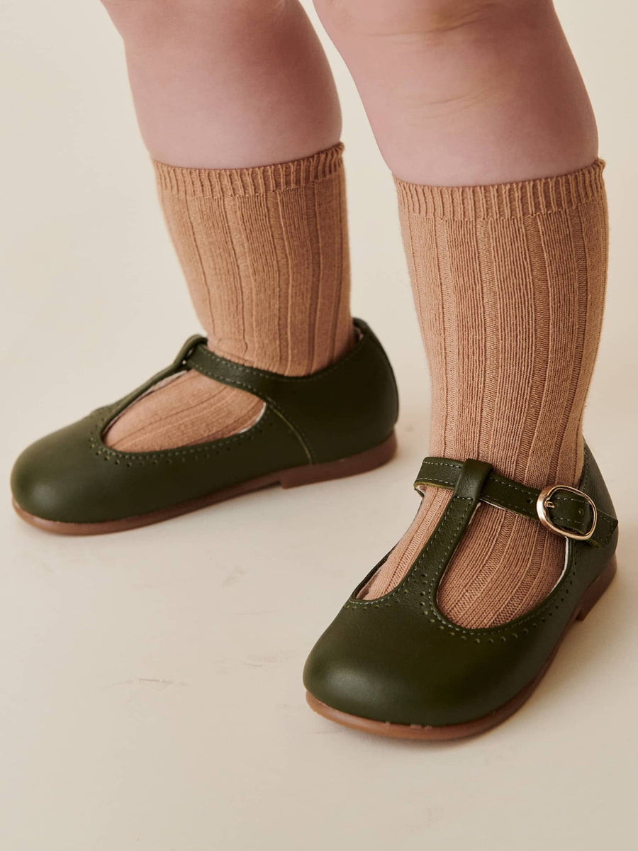 Bottle Green Girl T‑Bar Shoes | Green T-Bar Shoes for Girls – La ...
