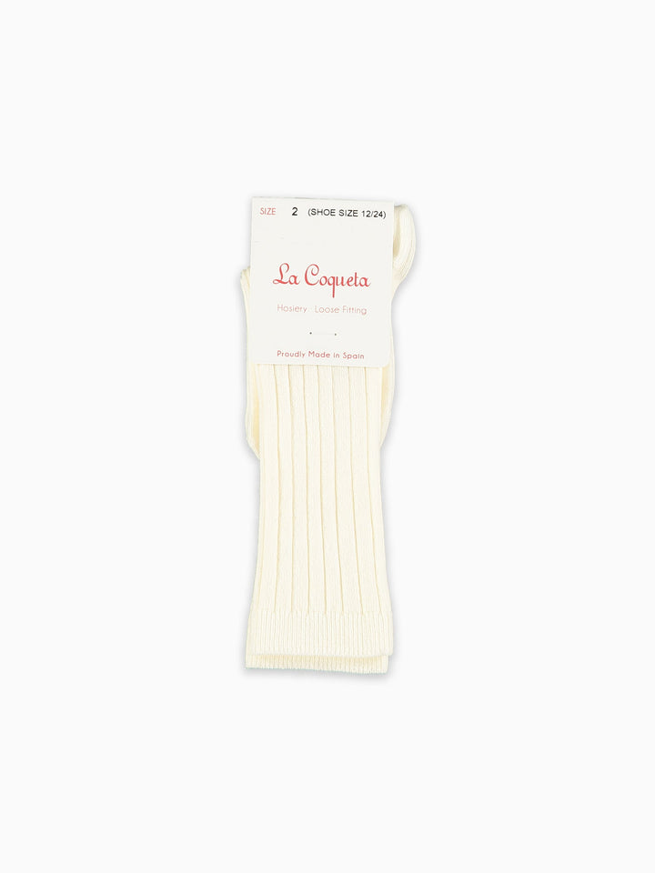 Off White Ribbed Knee High Kids Socks | Children Accessories | La ...