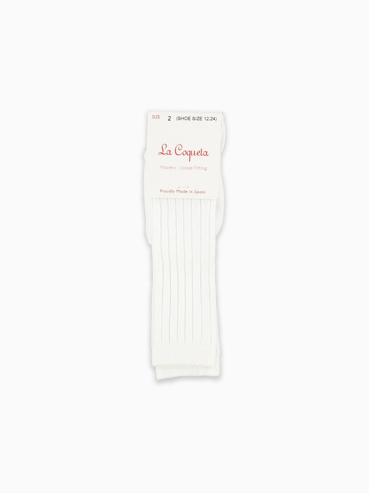 White Ribbed Knee High Kids Socks | La Coqueta Kids UK