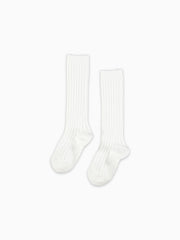 White Ribbed Knee High Kids Socks | La Coqueta Kids UK