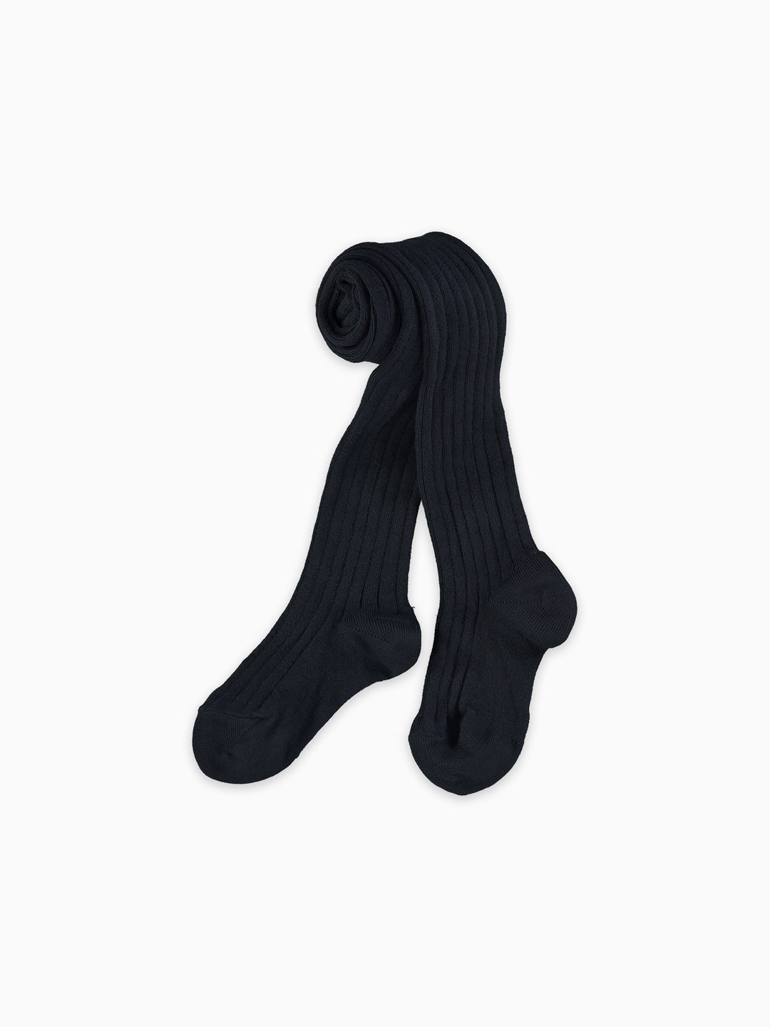 Navy Blue Ribbed Kids Tights | La Coqueta Kids UK